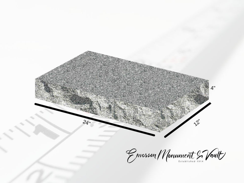Standard Single Flat Marker 24"x12"x4" Gray Granite Flat Cemetery Mark ...